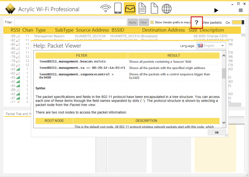 WiFi Network Traffic Viewer and Data Packet Analysis - Acrylic WiFi ...