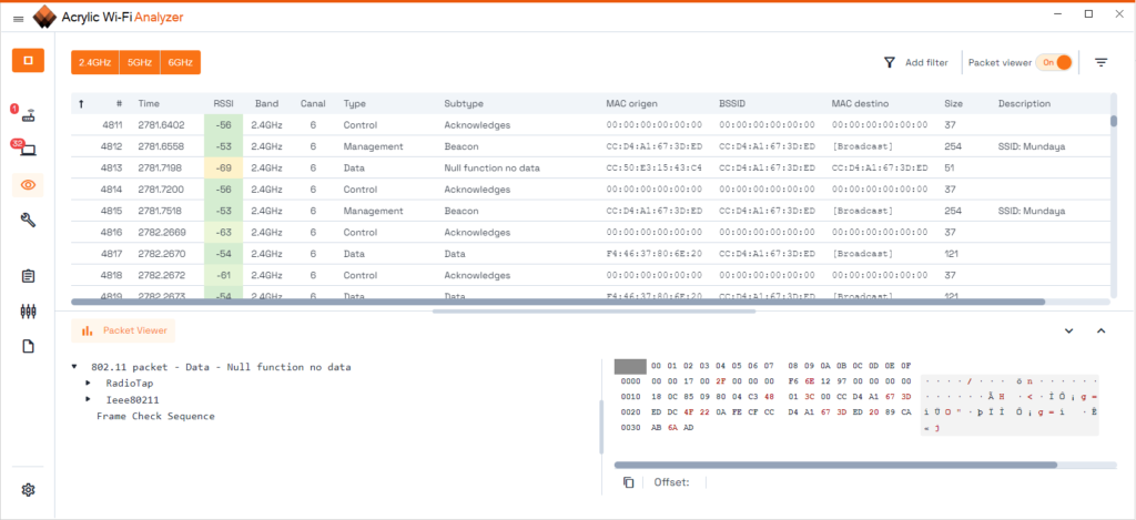 WiFi Network Traffic Viewer and Data Packet Analysis