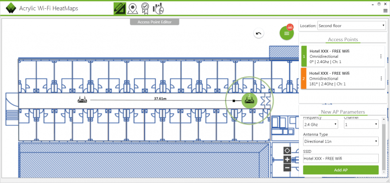 wifi planning, Design and locate access points in a simulation.
