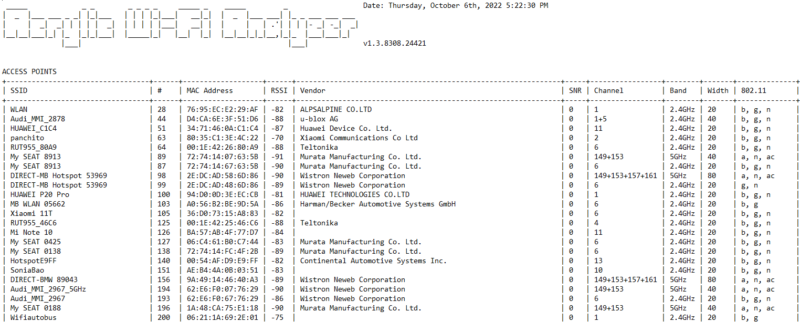 WiFi Report. How to generate a report of wifi networks