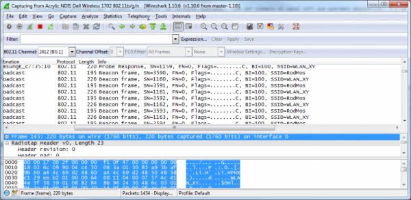 How to capture WiFi traffic using Wireshark on Windows
